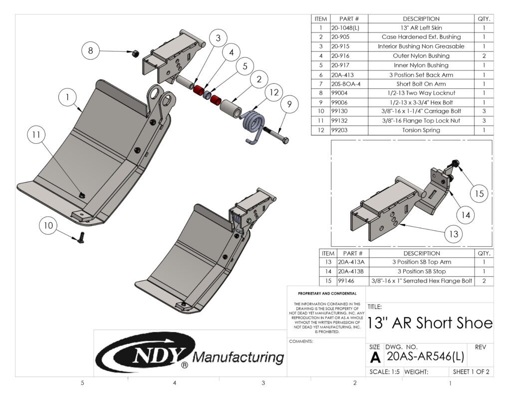 Stalk Stomper, Left, Arm and Shoe Assembly - NDY Manufacturing