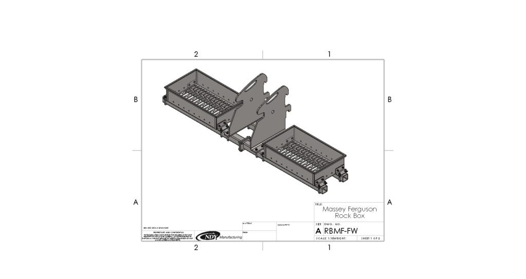 Rock Box for Massey Ferguson with Front Weights - NDY Manufacturing
