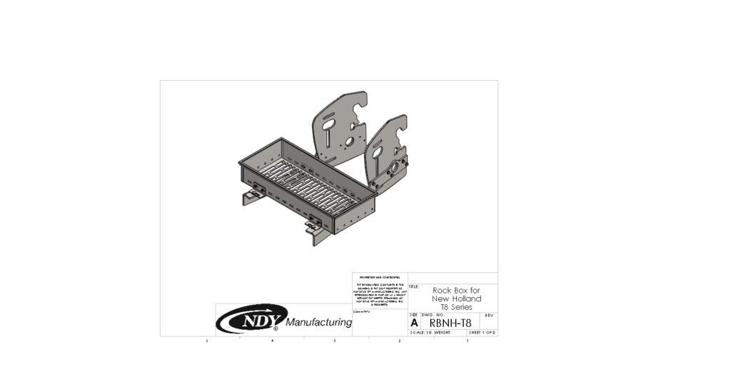 Rock Box for New Holland for T8 Series - NDY Manufacturing