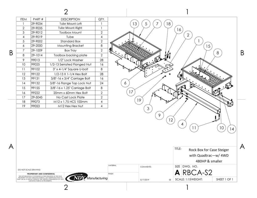 Rock Box for Case Steiger with Quadtrac - 4WD, 480HP and Smaller - NDY ...