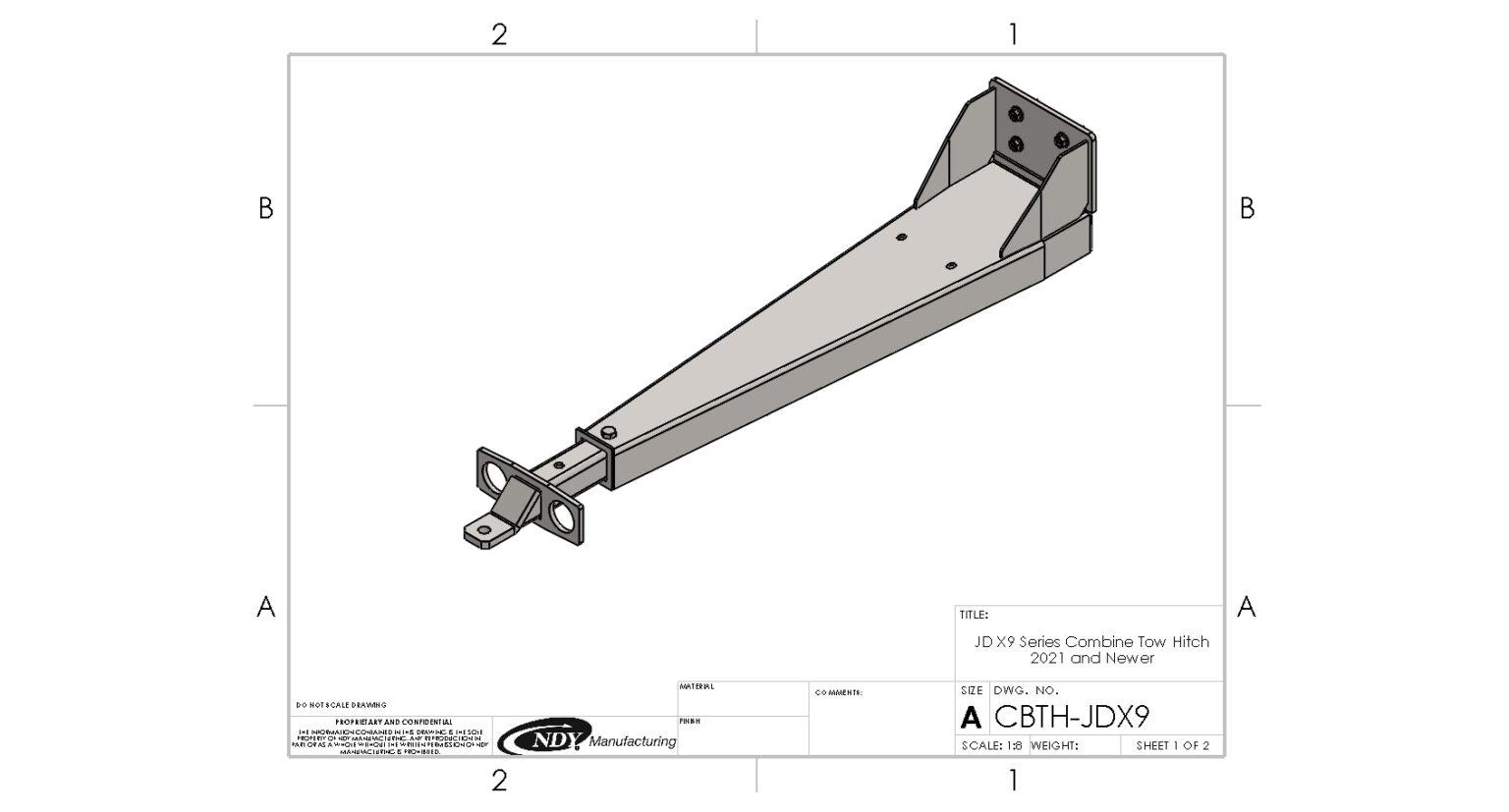Combine Tow Hitch for John Deere® X9 Series - NDY Manufacturing